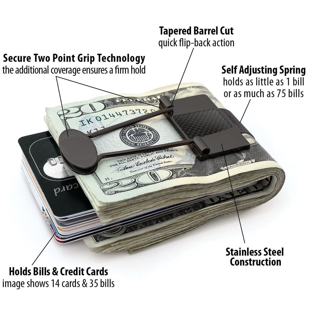 Bill Binder - Rugged Money Clip And Credit Card Holder For Men|Speidel