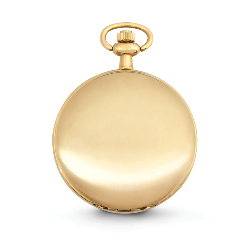 Classic Smooth Gold Tone Pocket Watch With 14" Chain | Speidel