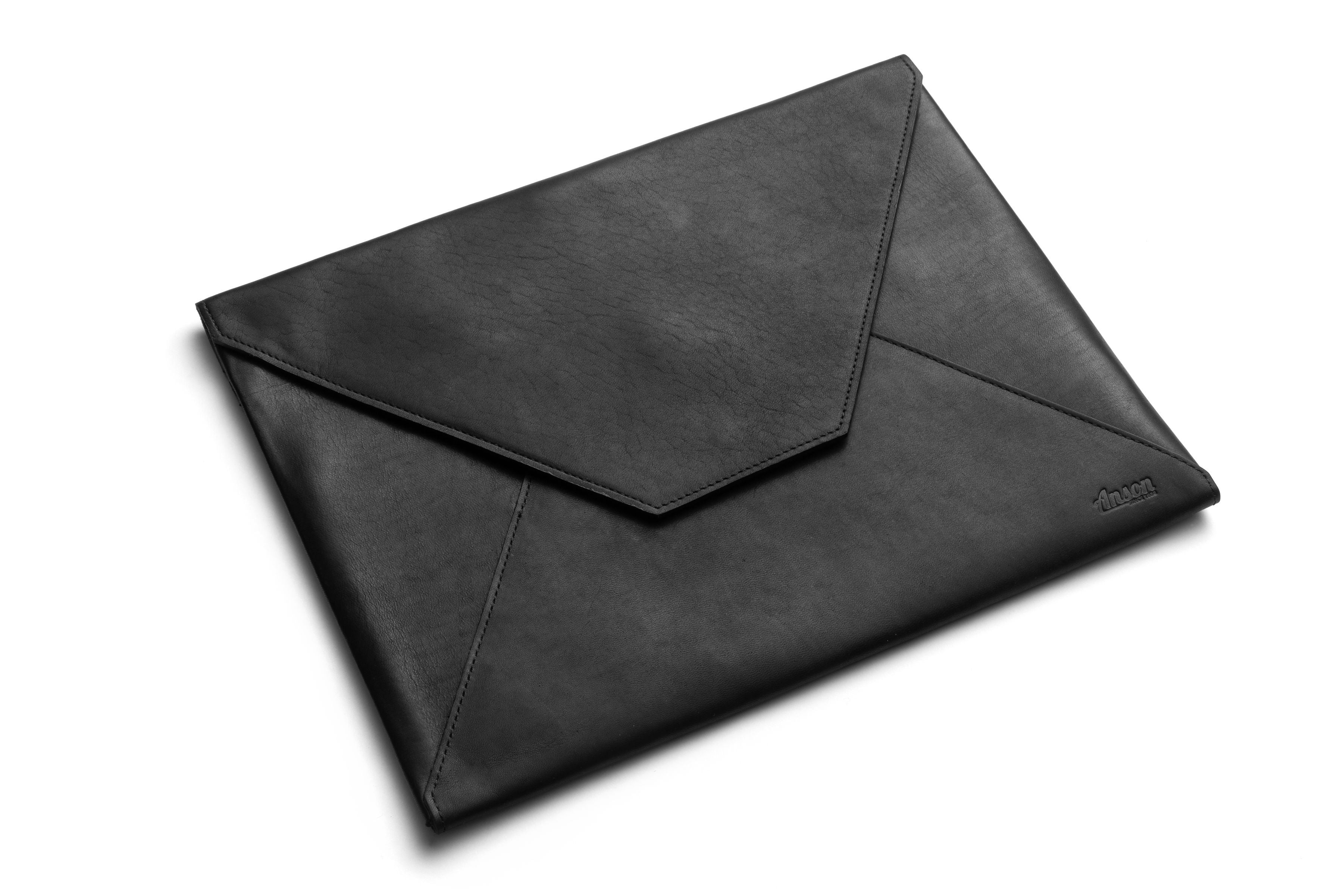 Leather Document Envelope In Brown Or Black - Made in the USA | Anson ...